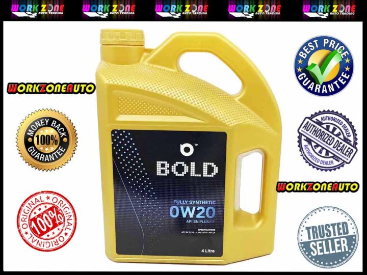 Bold 0w20 4L/3L Fully Synthetic SN Engine Oil Car Lubricant 0w-20 ...