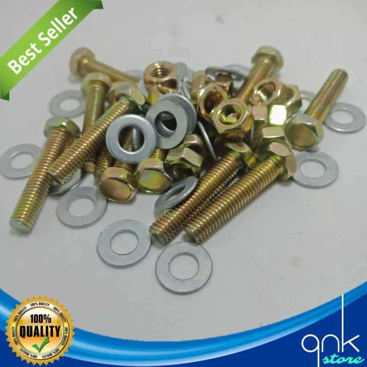 Baut Mur M6 100MM Plus 2 Ring Per 2 PCS 1Set Baut Mur M6 Baut 10 Kunci ...