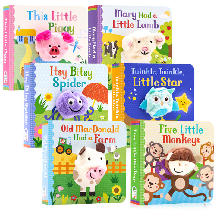Classic nursery rhyme finger puppet book Volume 6 five little monkeys ...