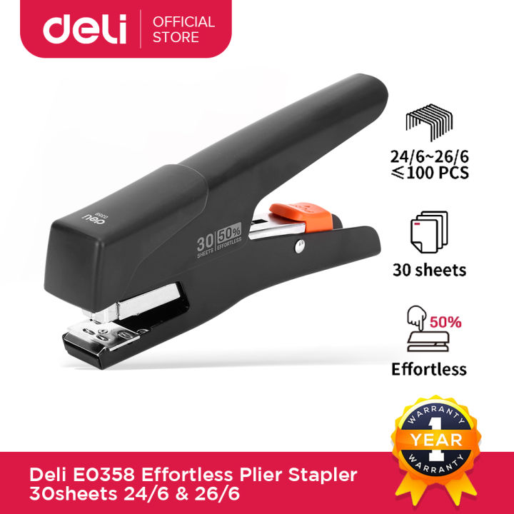 Long Stapler For Booklets Deli Effortless Heavy Duty Stapler, One Touch ...