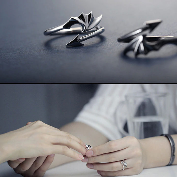 แหวน ปรับขนาดได้ Punk Jewelry Titanium Brass Koakuma Little Devil ...