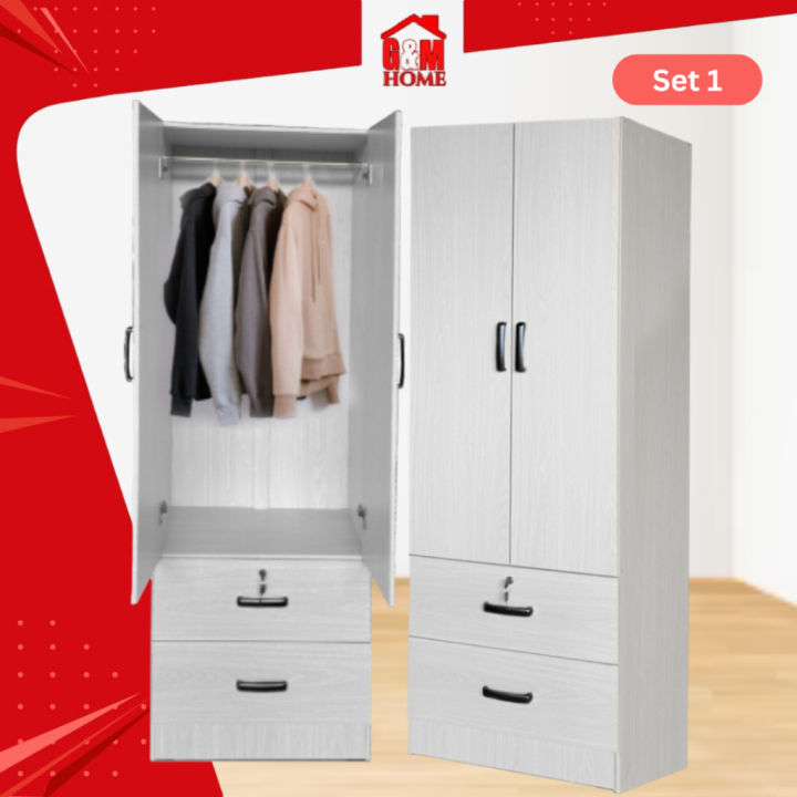 3 Door 2 Drawer Wardrobe 3 Pintu 2 Laci 4 Door 2 Drawer Almari Baju 2 ...