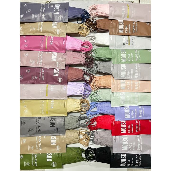 Masker KF94 MOUSON /Masker Korea KF94 Warna Warni 4Ply 1 Pack Isi 10 ...