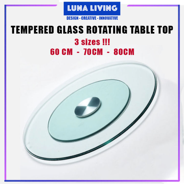 Lazy Susan Tempered Glass Rotating Top Table Turn Top Dining Table Top ...