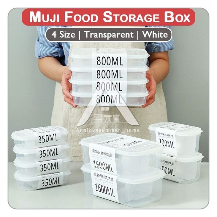 【𝗔𝗦𝗛】Muji Fridge Organiser Plastic Storage Box Food Fruit Container ...