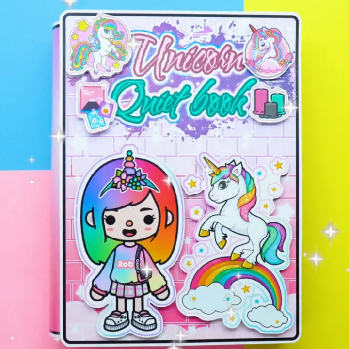 Toka Life World Quiet Book Toka Boka Unicorn House sticker book drawing ...