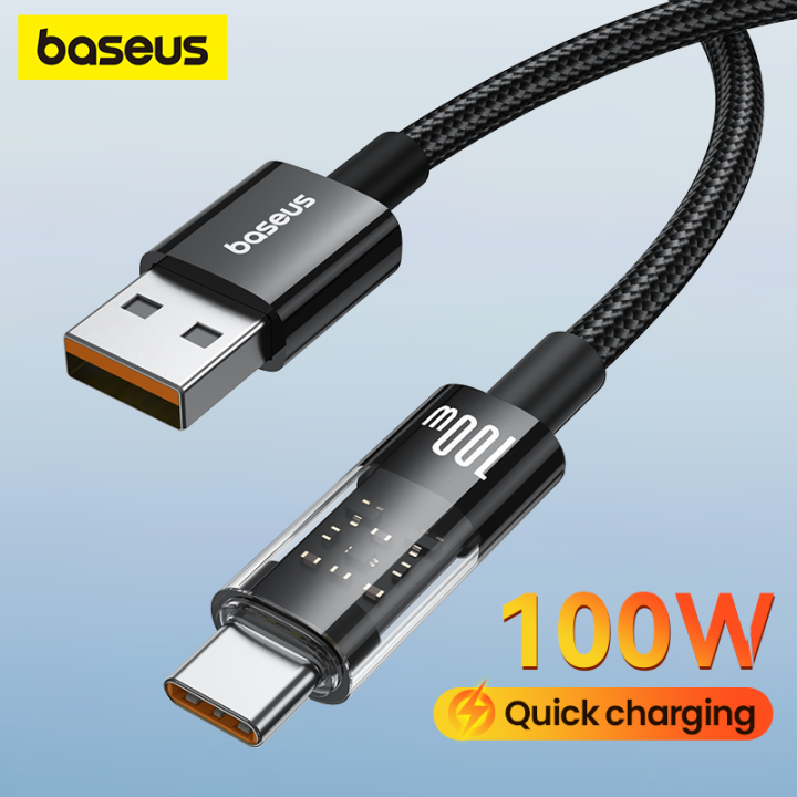 Baseus Gem Series Cable 6A 100W USB Type C Cable Fast Charging Wire for ...