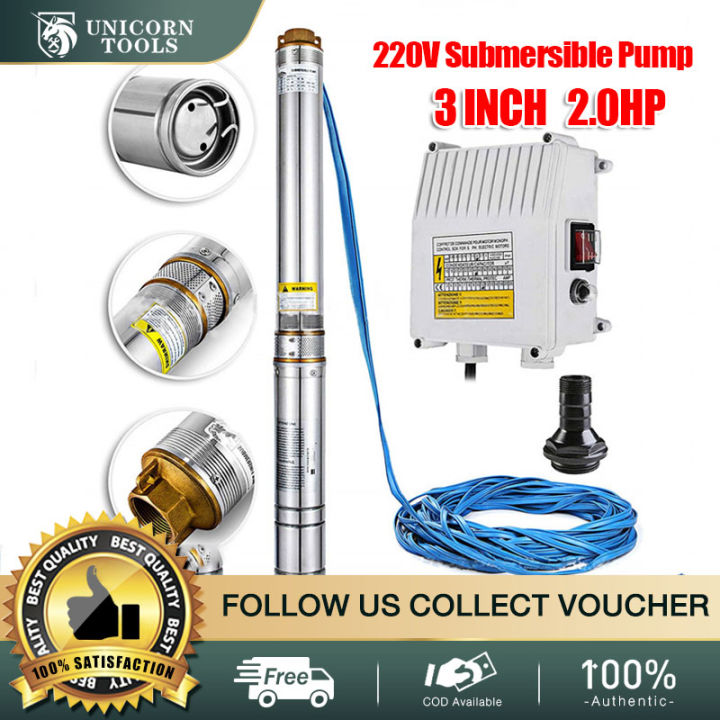 220V Submersible Pump 3" Stainless Steel Deep Well Water Pumps for ...