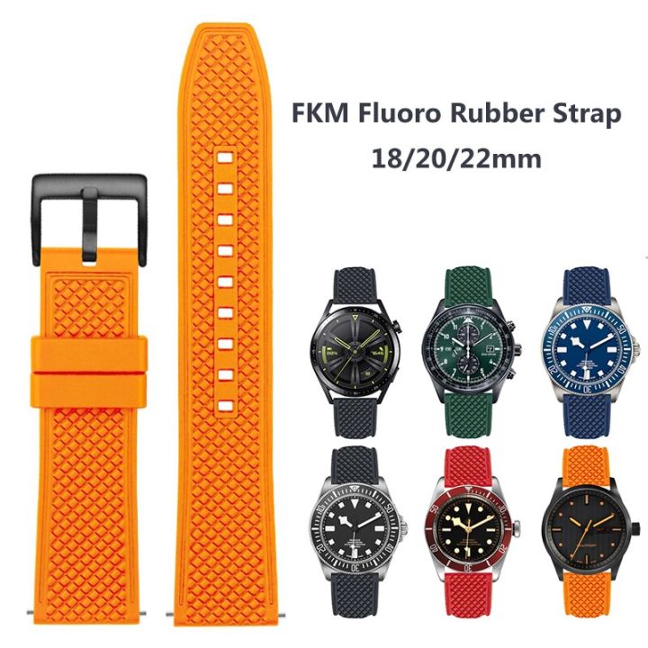 Premium Grade Fluoro Rubber Strap 18mm 20mm 22mm New FKM Diving Quick Release Watch Band for ...