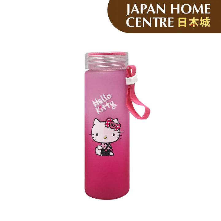 Hello Kitty Glass Water Bottle with Lid - 420ml Pink [JAPAN HOME] | Lazada PH