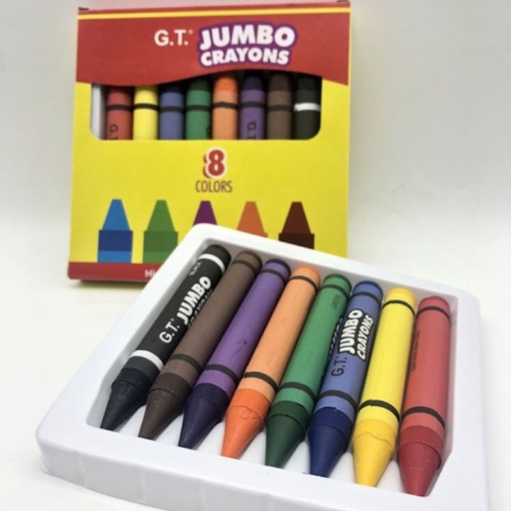 Jumbo crayon 8colors/color/jumbo/school supply/drawing/arts/assorted color | Lazada PH