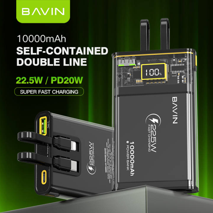BAVIN PC020 10000mAh & PC1003 20000mAh Powerbank 22.5W / 20W USB-C PD Input Output Fast Charging ...