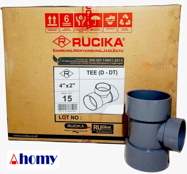 1pc tee 4” x 2“ DV sedang rucika sambungan pipa pvc | Lazada Indonesia