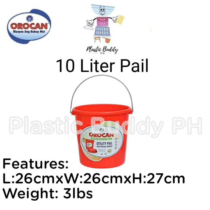 Orocan 10Liter Pail w/ Metal Handle sold by Partybuddyph | Lazada PH