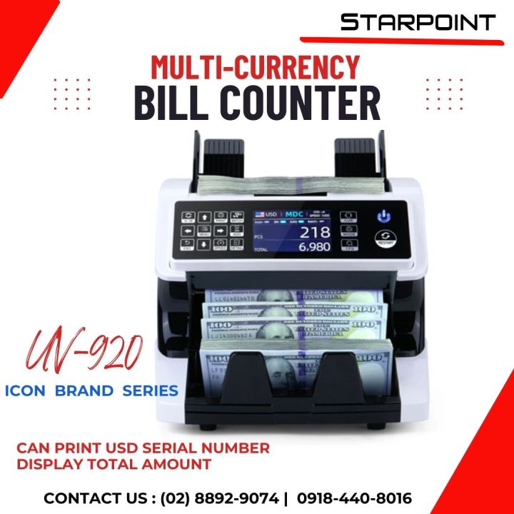 MC920 Multi currency Bill counter UV Mg IR Image Detection Euro USD ...