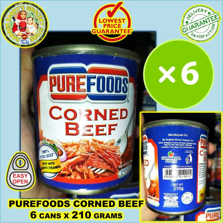 Purefoods Hormel Corned Beef 210gm x 6pcs 100% Pure Beef Now with ...