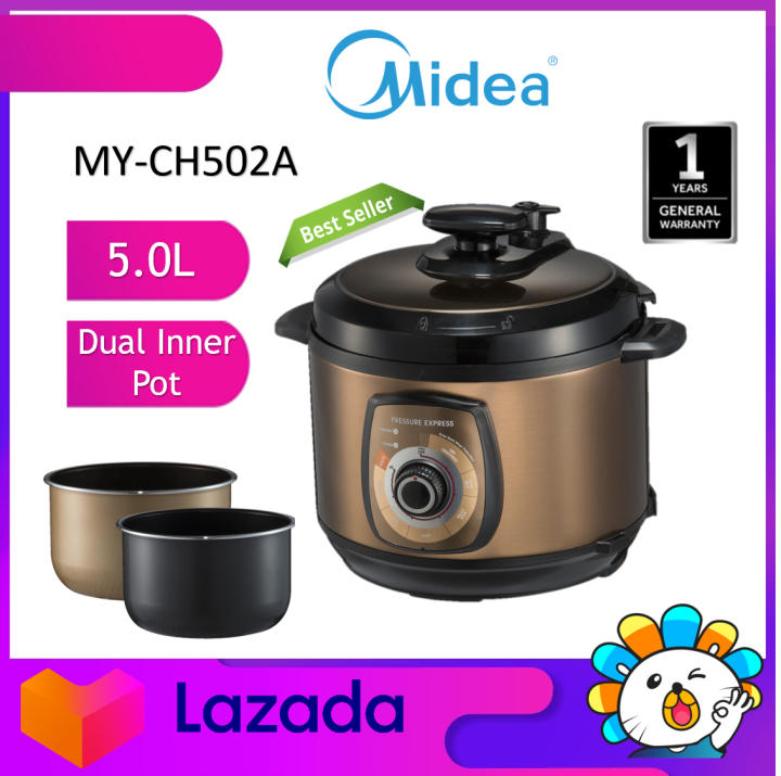 MIDEA MY-CH502A 5.0L Pressure Cooker with Dual Inner Pot | Lazada