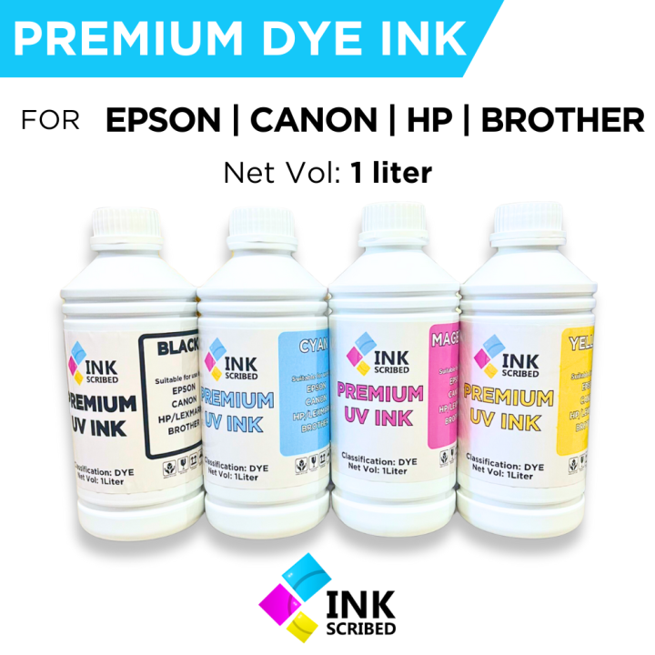 INKSCRIBED Premium UV Universal Dye Ink 1L for Epson Canon Brother HP ...