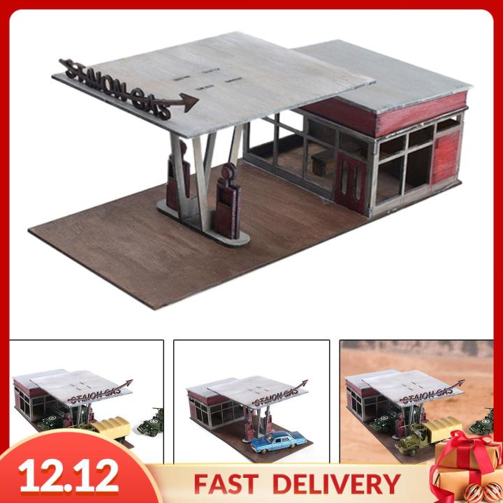 Pezhong 1/64 1/72 Scale Gas Station Model Building for Layout ...