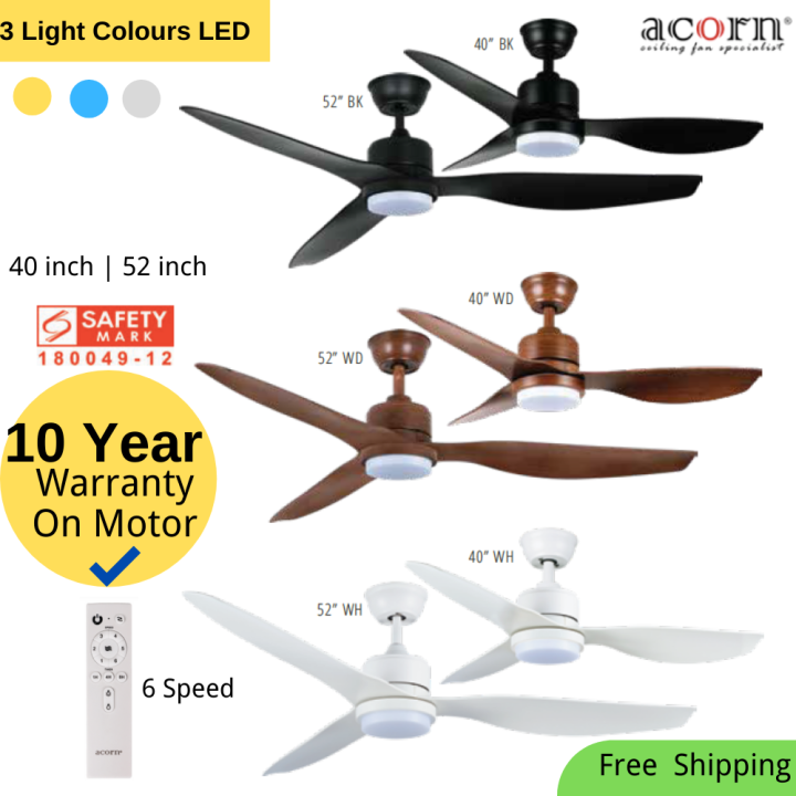 ACORN Ceiling Fan With LED Light 40 inch or 52 inch with Remote Control ...