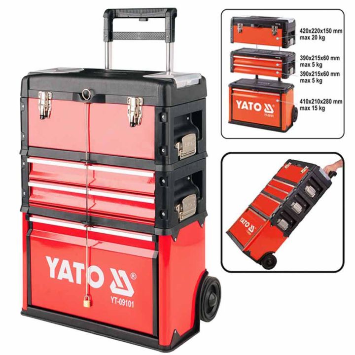 Yato YT-09101 – Tool Box Cart consists of 3 parts modular pack out ...