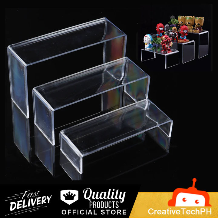 3Pcs / set Clear Acrylic Display Stand Showcase Storage Rack Shelf ...