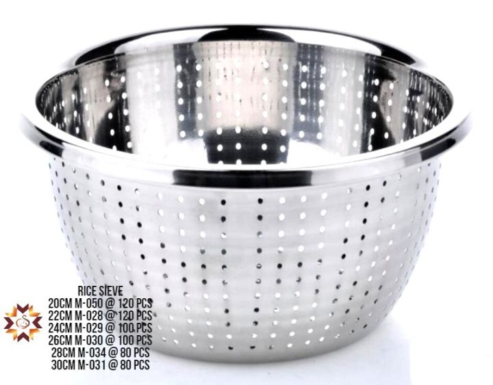 Saringan Beras Bakul Lubang Baskom Stainless Steel Rice Sieve - 22cm M ...