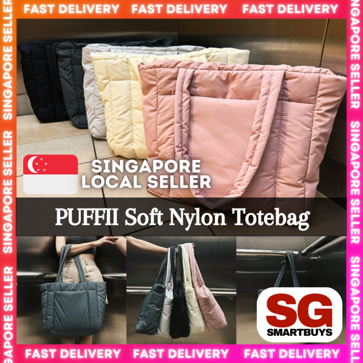 🇸🇬[SGSMARTBUYS]🔥 PUFFI Nylon Tote Bag Soft Puffy Bag Shoulder Bag ...