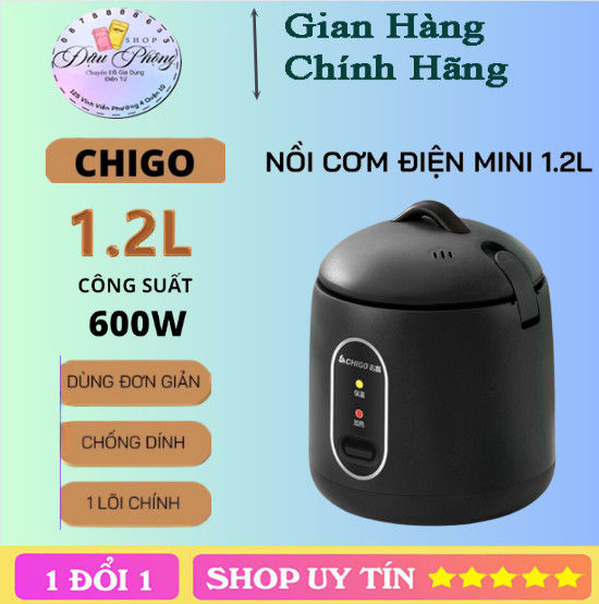 Nồi cơm điện mini Chigo 1.2L, nồi cơm nấu đa năng, nấu cơm, hầm cháo, hấp, xào, luộc, thiết kế ...