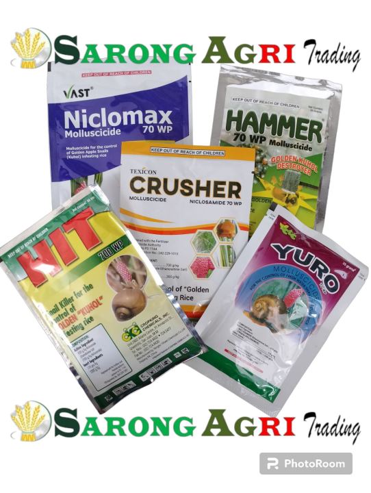 MOLLUSCICIDE - NICLOSAMIDE 70WP - CRUSHER / YURO / HAMMER / HIT ...