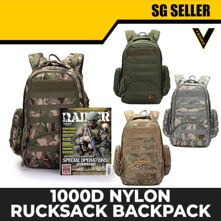 [SG SELLER] VOZUKO MILITARY 1000 DENIER NYLON RUCKSACK HAVERSACK HIKING ...