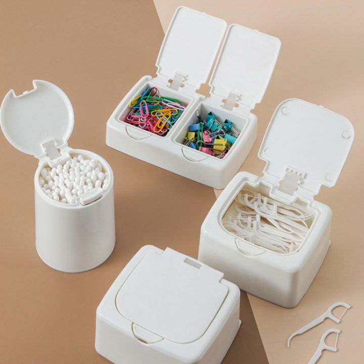 Desktop Small Item Storage Box Press Type Storage Box Cotton Swab ...