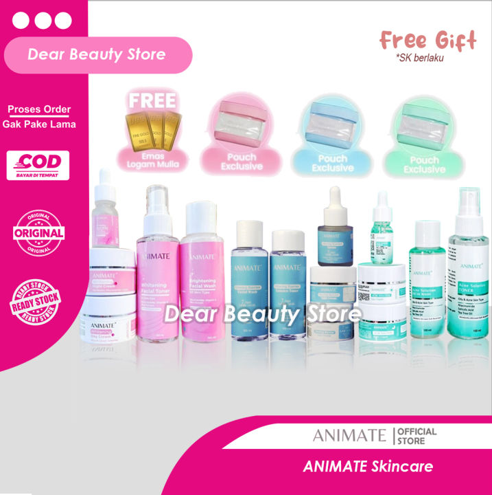 Animate 5x Active Whitening Series 5in1 | Glowing Barrier (biru) | Acne ...