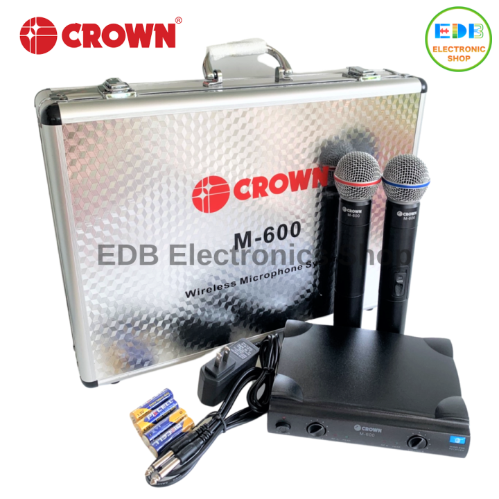 Original Crown M-600 Wireless Microphone Dual Handheld Microphone M600 ...