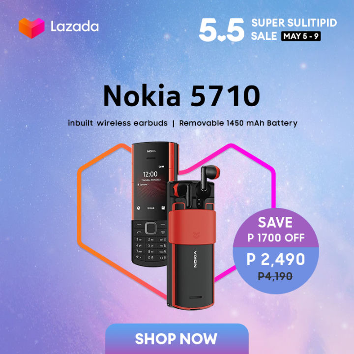 Nokia 5710 XpressAudio, Unisoc T107, 128MB + 48MB, Removable 1450 mAh Battery, Cellphone | Lazada PH