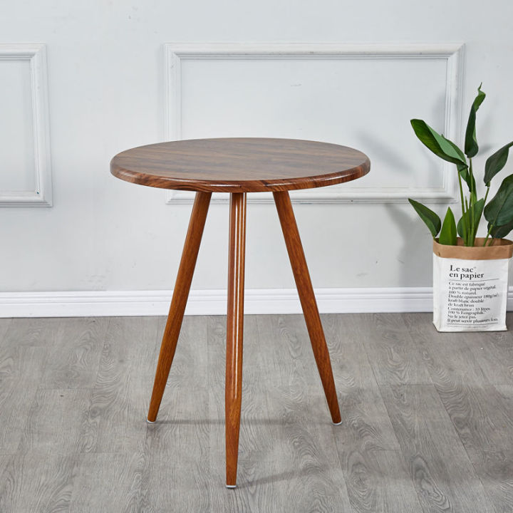 Tiancai Wood coffee Table Nordic Round steel foot living room and ...
