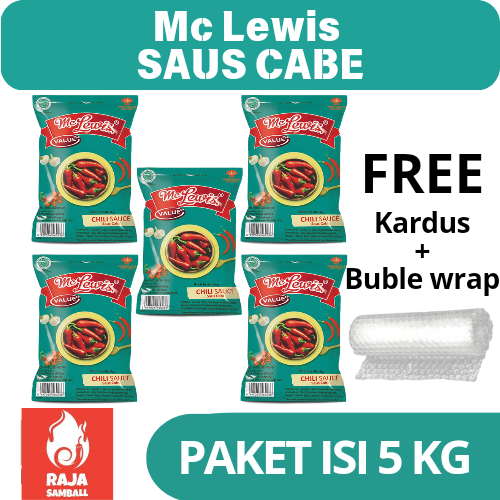 Paket Bundling isi 5 - Mc Lewis Chili Sauce Value 1Kg x 5pcs / Exp 2026 ...