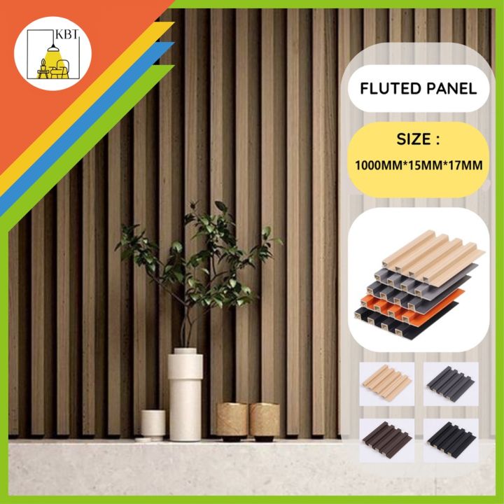 WPC Fluted Wall Panel Wood Wallpaper Sticker Waterproof Grille Design ...