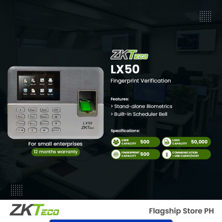 ZKTeco Stand-alone Fingerprint Time & Attendance Biometrics LX50 with TouchLink Time Recorder ...