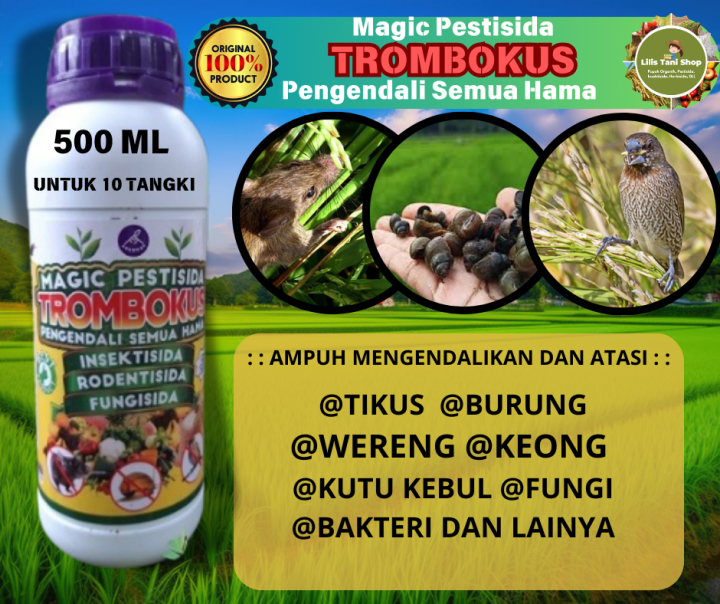 Trombokus Pestisida Pengusir Hama Tikus Burung Keong Wereng Insektisida ...