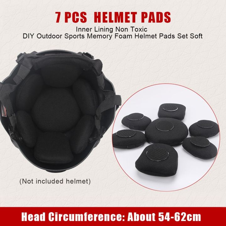 Motorcycle Memory Foam Helmet Pads Black Sponge Soft Tactical ...
