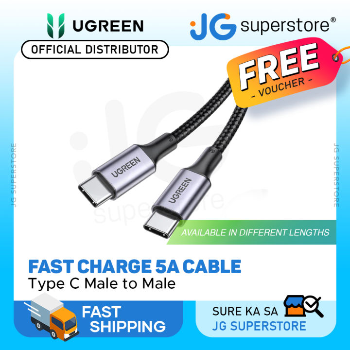 UGREEN 100W PD Type C Male to Male Fast Charging 5A Data Cable with ...