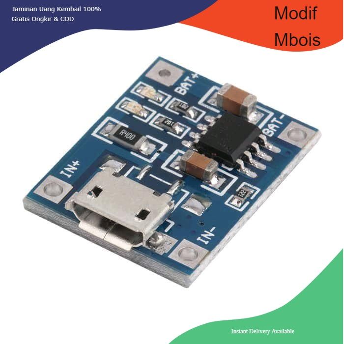 Modul charger micro usb 5v 1A li ion battery baterai 18650 MMbois ...