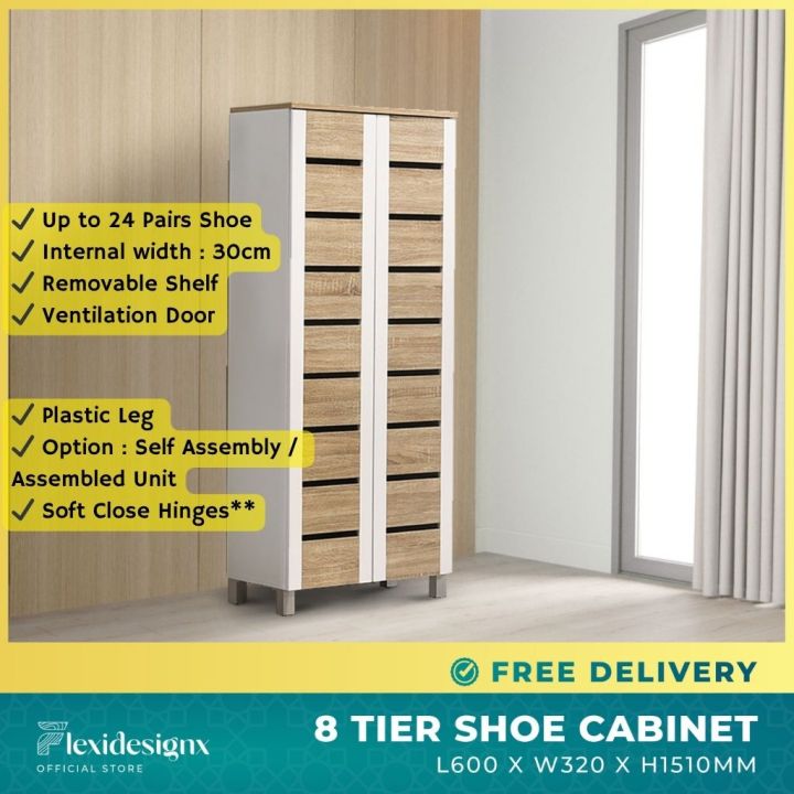 Flexidesignx Shoe Rack Soft Close Tall Shoe Cabinet HDB Shoe Storage ...