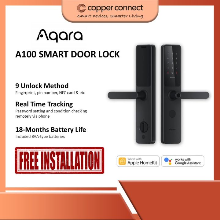 [Free installation] aqara smart door lock A100 | security door | Lazada PH