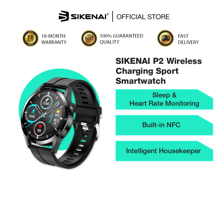 SIKENAI P2 Wireless Charging Sport Smartwatch | Sleep Quality & Heart ...