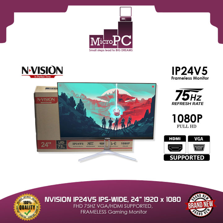 NVISION IP24V5 IPS-WIDE, 24″ 1920 x 1080 FHD 75HZ, VGA/HDMI SUPPORTED ...