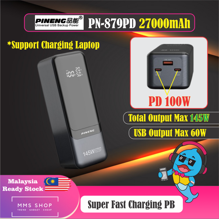 Pineng PowerBank PN-879PD 27000mAh Supper Fast Charging Max 145w PD100W ...