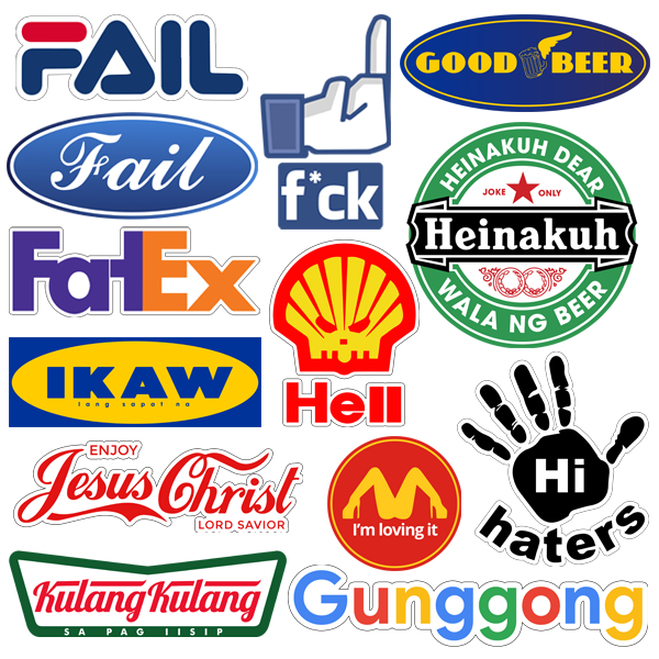 Waterproof Laminated vinyl Sticker Spoof Design Meme Brand Edited ...