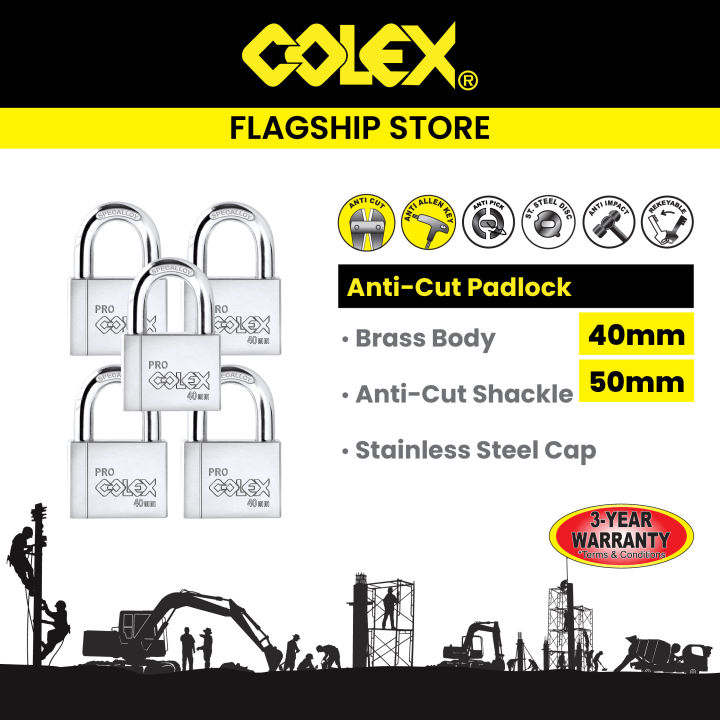 COLEX Anti-Cut Stainless Steel Chrome Plated 40mm 50mm Keyed Alike High ...